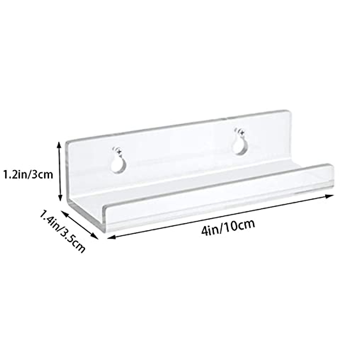 Vinyl Record Shelf Wall Mount 6 Pack, 4inch Floating Acrylic Shelves, C-d Vinyl Record Display Rack, Clear Acrylic Shelf for Vinyl Record Display, Floating Book Shelves for Kids Room