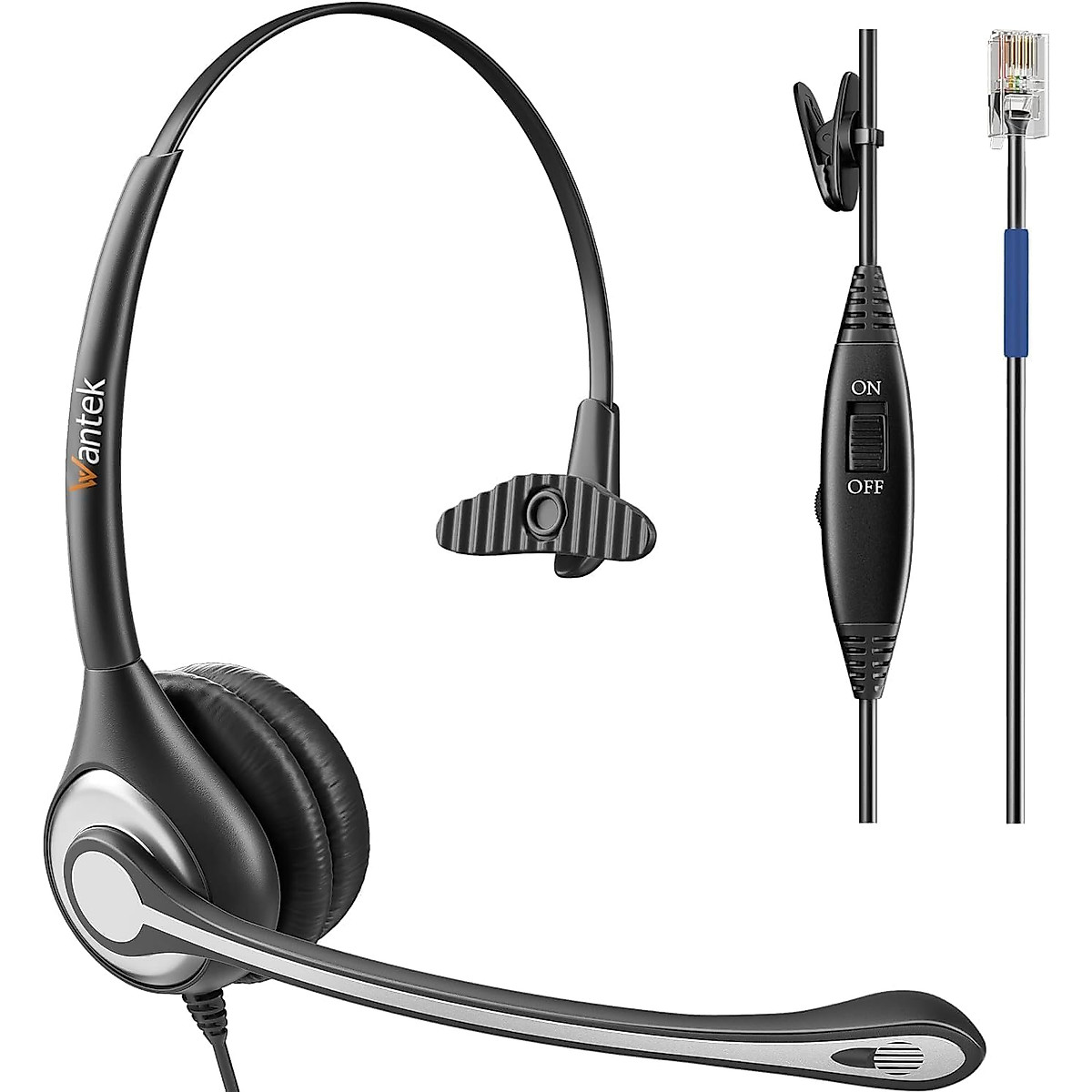 Phone Headset with Microphone Noise Cancelling & Mute Switch, RJ9 Telephone Headsets Compatible with Cisco Office Landline Phones 6851 6945 7841 7861 7942 7945 7961 7962 7965 8811 8841 8845 8851 8861
