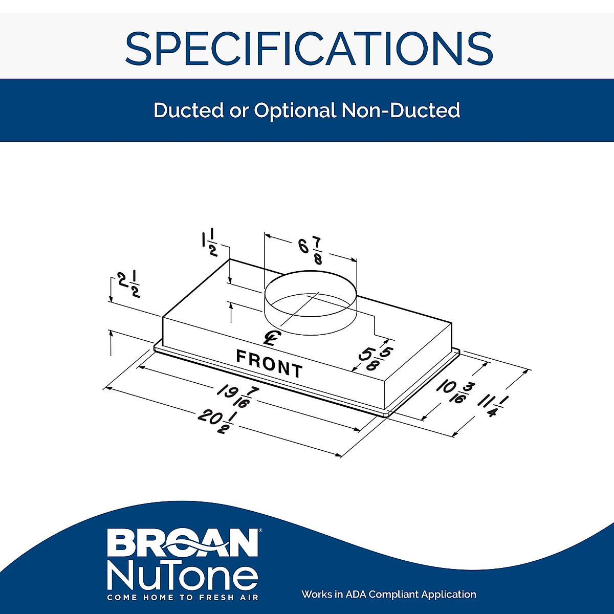 Broan-NuTone Elite 27.6-inch Custom Power Pack Range Hood Insert with 2-Speed Exhaust Fan and Light, MAX 300 CFM, Brushed Grey