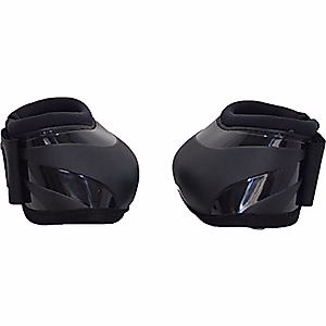 Back on Track Men's Performance Equine Durable Rubber Horse Protective Pair of Hoof Bell Boots with Loop Closure, Black, Large