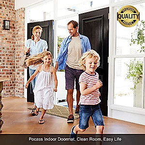 Pocass Indoor Doormat, Brown Front Door Mat, 20" x 32" Non Slip Durable Resist Dirt Entrance Rugs for Outdoor Entryway, Patio, Inside Porch, Low-Profile, Machine Washable