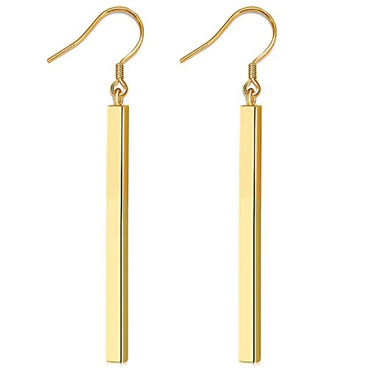 Suyi Minimalist Dainty Bar Stud Earrings Long Drop Dangle Earrings for Women BGold