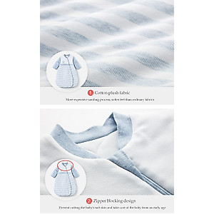 OuYun Baby Organic Sleeping Bag Detachable Sleeve Wearable Blanket,Grey,Double Layer for 68-77℉