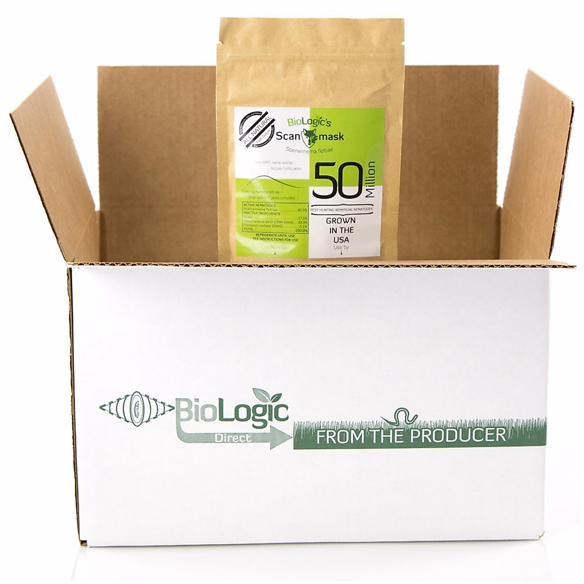 BioLogic's Scanmask Beneficial Nematodes, Steinernema feltiae Sf Nematodes for Natural Insect Pest Control (50 Million with Applicator)