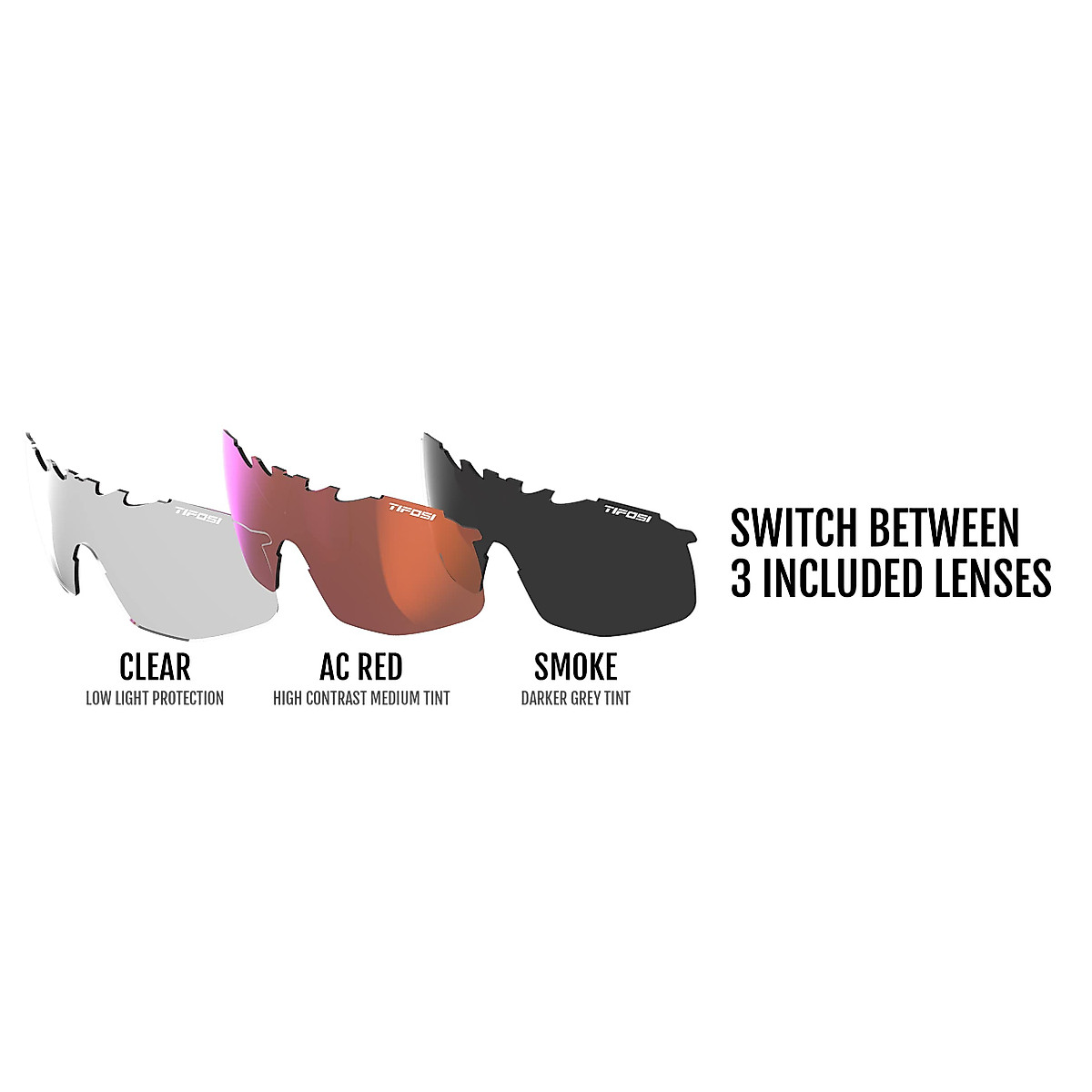 Tifosi Optics Sledge Sunglasses (Matte Black, Smoke/AC Red/Clear)