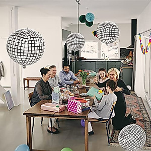 12 Pack Disco Balloons,22 Inch Large Disco Balloons 4D Silver Laser Balloons Metallic Mirror Mylar Balloons for 70s Disco Party Decorations Birthday Party