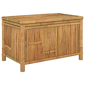 'vidaXL Farmhouse Style Bamboo Garden Storage Box - Versatile Outdoor Storage Bench with Ample Space and Weather Resistance., Brown, 319875