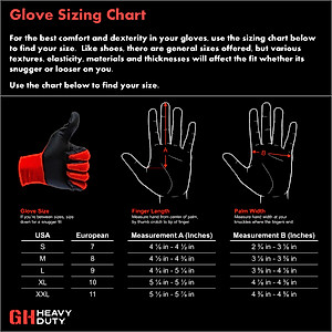 GH Heavy Duty Nitrile Reusable Work Gloves, All Purpose Work Gloves with Cut Resistant Palm, Gloves for Tasks Needing Hand Protection, 10-Pack (Red), Large