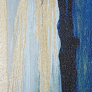 Madison Park Wall Art Living Room Décor - Galary Canvas Home Accent Modern Dining Bathroom Decoration, Ready to Hang Painting for Bedroom, Multi-Sizes, Blue Bliss 5 Piece