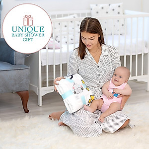 Baby Milestone Blanket for Baby Boy, Girl, Super Soft Teddy Bear & Paw Print Large Fleece, 47” x 43”, Includes Frame