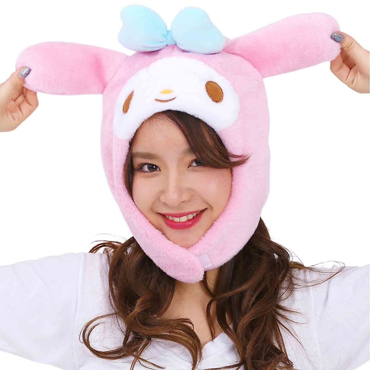 SAZAC Kigurumi Hat - My Melody - Cozy Costume Beanie Cap - Adult Size