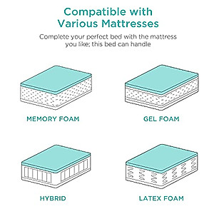 Best Choice Products Ergonomic Queen Size Adjustable Bed, Zero Gravity Base for Stress Management w/Head and Foot Incline, Wireless Remote Control, Massage, Under-Bed Nightlight, and USB Ports