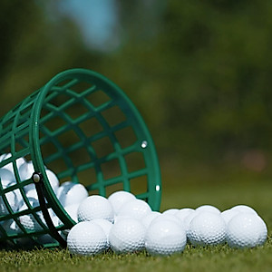 Toddmomy 1pcs Golf Ball Basket,Plastic Golf Ball Bucket Golfball Storage Container with Handle for Outdoor Sport Stadium Accessories,50pcs Ball