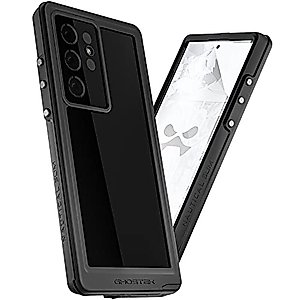 Ghostek NAUTICAL Slim Waterproof Case for Galaxy S22 Ultra 5G - Heavy Duty Shockproof Protection, Built-In Screen & Camera Lens Protector (Black)