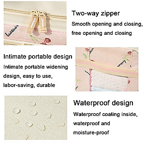 Storage Bins Boxes, Foldable Storage Bag-Capacity 72 L, Steel Frame Support Clothing Storage Bag, Quilt Collection Bag, Clothing Storage Bag With Transparent Window (Storage Bag - 1 Pack) (Pink)