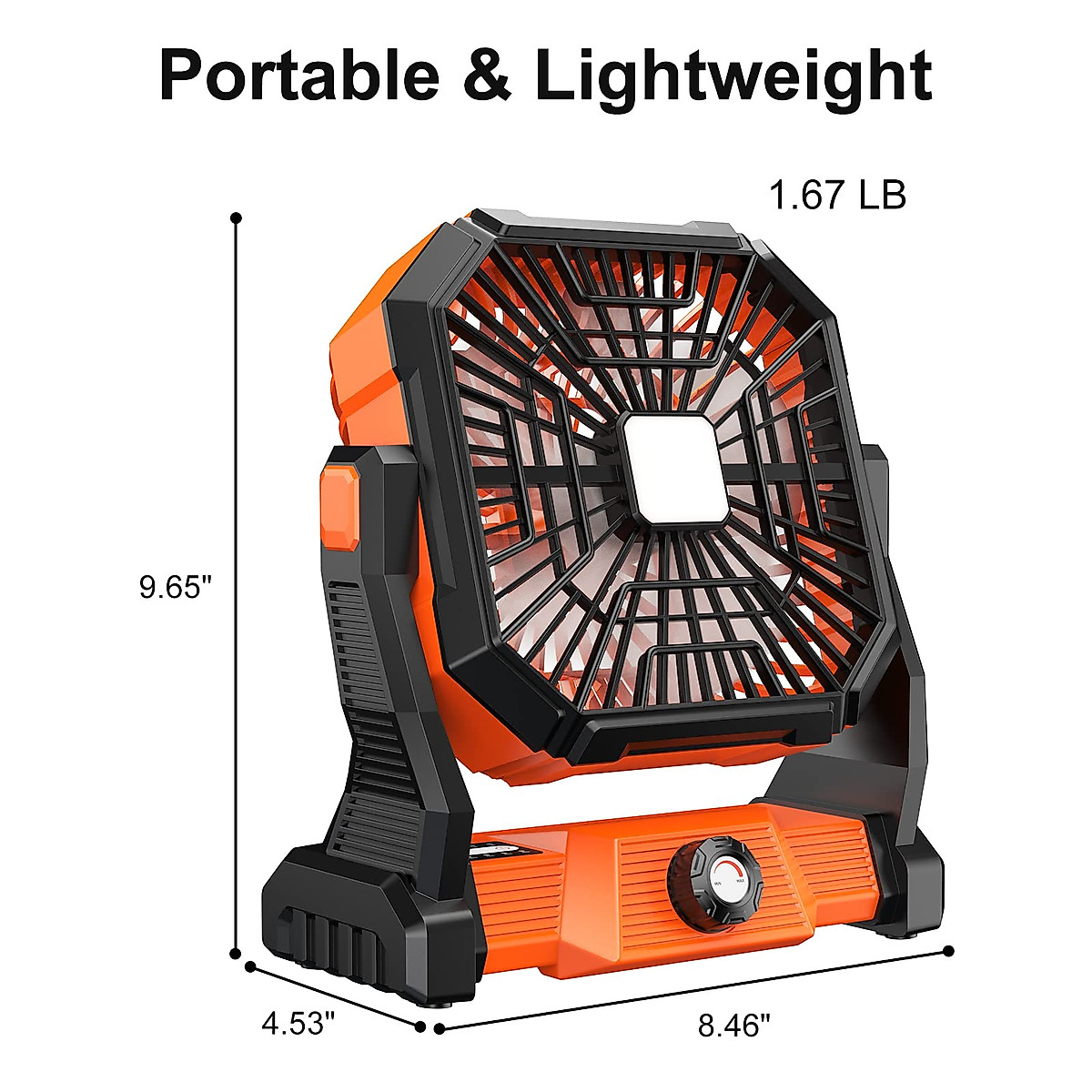 Camping Fan for Tent, 15000mAh Rechargeable Battery Operated Fan, Portable Tent Fan for Camping with Light, Hook, Timer, 270° Rotation, Outdoor USB Fan for Picnic BBQ Fishing Travel Hurricane Jobsite
