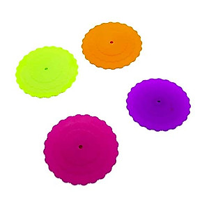 LASSUM 3Pcs Silicone Anti-dust Glass Cup Cover Coffee Mug Suction Seal Lid Cap Reusable Cup Lid