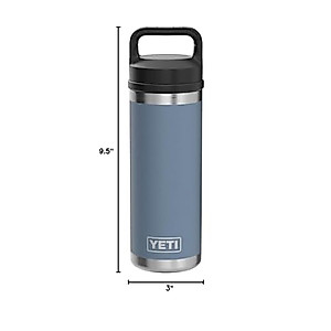 YETI Rambler 18 oz Bottle, Vacuum Insulated, Stainless Steel with Chug Cap, Nordic Blue