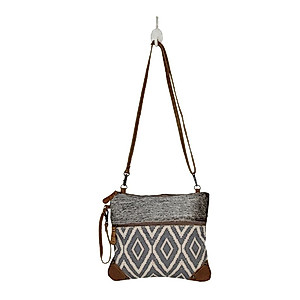 Myra Bag Minute Small & Cross Body Bag Upcycled Canvas, Rug, Leather & Cowhide S-2657