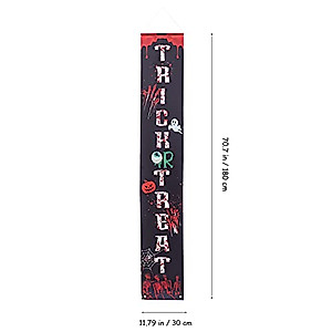 PRETYZOOM 8 Sets Decoration Treat Unique Use Trick Ornament Themed Signs Banners Couplet Style Banner for - Party Hanging Haunted Front Halloween Decor Creative Delicate Pendant Spider Door