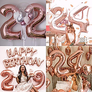 40 Inch Large Rose Gold Number 7 Balloon Extra Big Size Jumbo Mylar Foil Helium Balloons for Birthday Party Celebration Decorations Graduations Wedding Anniversary Baby Shower Supplies Engagement