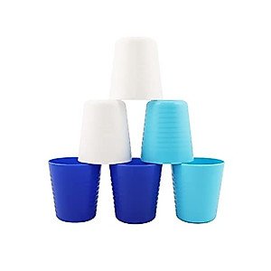 fulong Eco-friendly Unbreakable BPA Free Dishwasher Safe Plastic Drinking Cups for kids&Adult,Reusable Water Tumblers dishwasher safe (8oz-Set of 6)