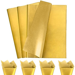 Koogel 86 Sheets Gold Metallic Tissue Paper, 20 x 14 Inch Tissue Paper for Gift Bags Gift Wrapping Tissue Paper for DIY Crafts Wedding Birthday Christmas