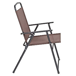 Flash Furniture Nantucket 6-Piece Patio Dining Set with Glass Table, 4 Folding Chairs, and Umbrella, Outdoor Patio Table, Chairs, and Umbrella Set, Black