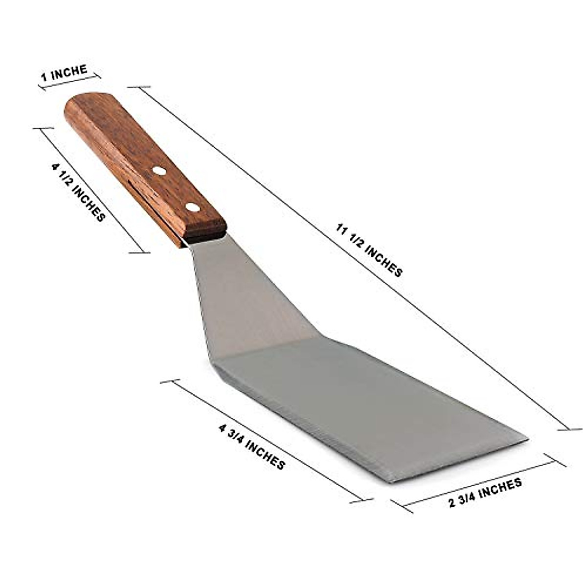 Homi Styles Metal Spatula with Beveled Edges | Stainless Steel cooking Spoon | Heavy Duty Turner for Skillets, Griddles & Grills | Great for Pancake Flipper, Fish, Eggs, Burgers, Omelet & More