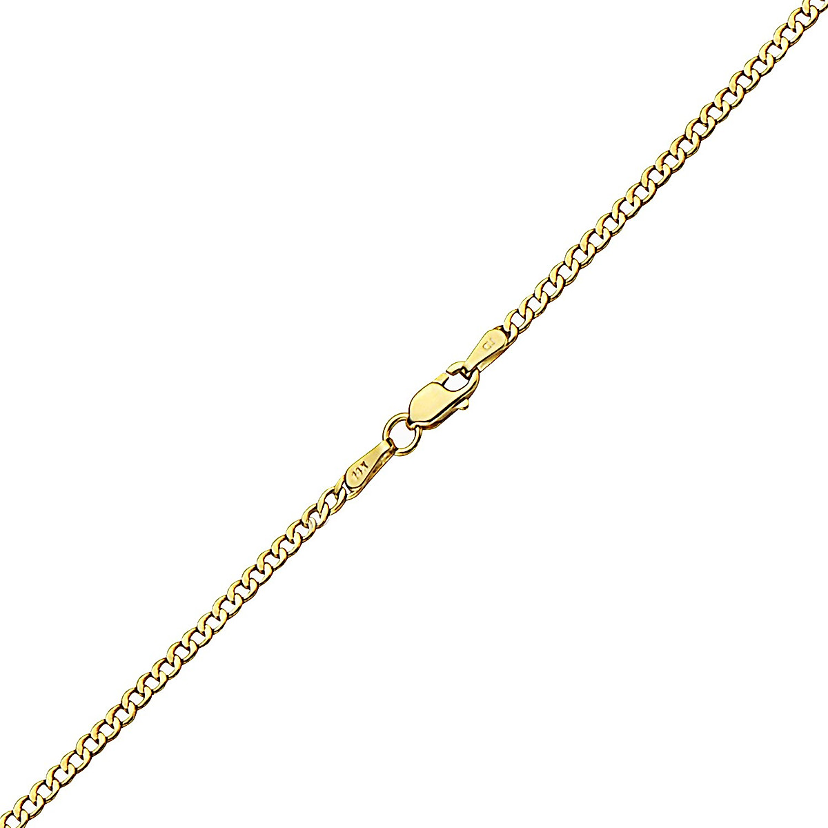 PORI JEWELERS 10K Gold 2.0mm Cuban/Curb Link Chain Necklace-Multiple lengths available-Made In Italy (Yellow, 22)