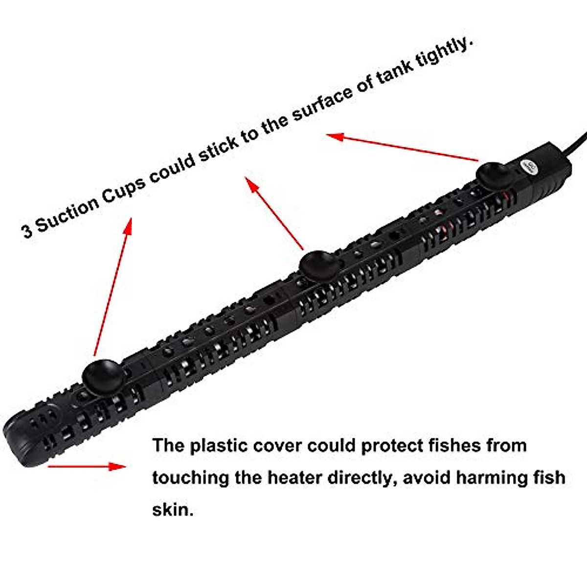 ZHGSERVU 100W/300W/500W Aquarium Heater Submersible 10-90 Gallon 300 Watt Fish Tank Heater with Durable Quartz Glass Protective Sleeve Auto Thermostat for Fresh-Water & Salt-Water