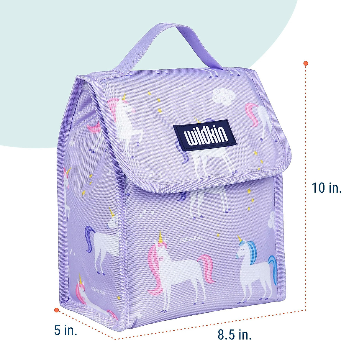 Wildkin Kids Insulated Lunch Bag – Reusable, Ideal for Hot/Cold Snacks, School & Travel - Unicorn