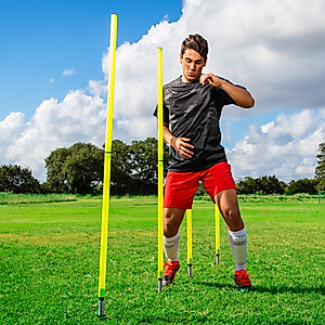 Champion Sports APSET Outdoor Agility Pole Set, Yellow