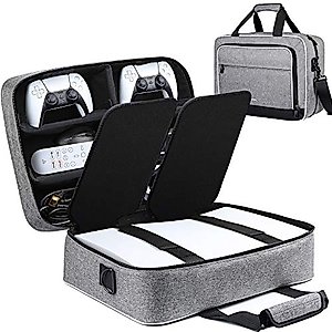 Ztotop Travel Case Compatible with PS5 , Carrying Case for PS5, Protective Travel Bag Holds PlayStation 5 Console, Controller, Games, Gaming Headset, Base and Other Accessories, Gray