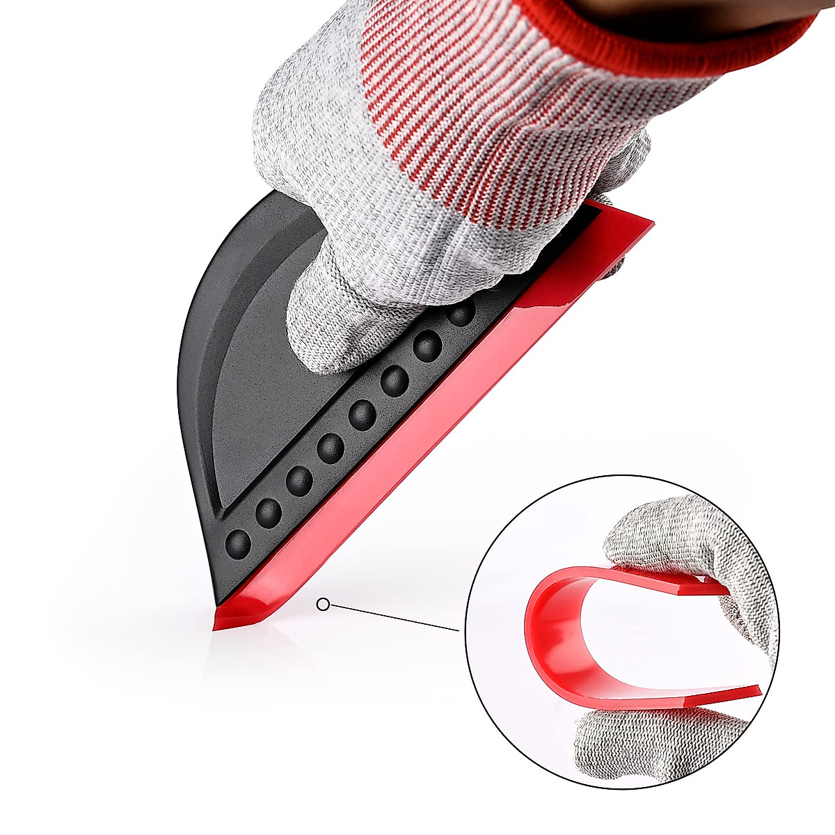 FOSHIO Black Vinyl Wrap Tool Kit, Car Vinyl Wrap Window Silicone Squeegee, Small Squeegee, Mini Squeegee, Utility Knife Retractable and Wrapping Paper Cutter, Squeegee for Vinyl Window Tint Tool Kit