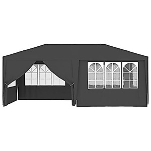 WIFESE Pop Up Canopy 13′x20′(6x4 m) Outdoor Tent with Sidewalls Gazebo Tent for Camping Screen House Door Awnings Exterior Patio Gazebo Waterproof Canopy Sun Shade Shelter Backyard,Garden Anthracite