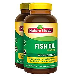 2 x 200Pk Nature Made Fish Oil 1200 mg Softgels Omega 3