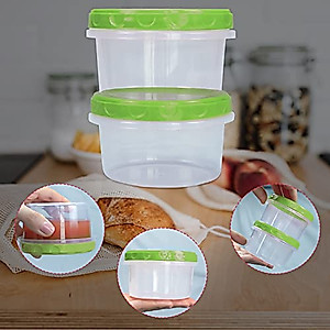 Jucaifu 8 Ounce reuseable small plastic freezer storage container jars with screw lid for food snacks lunch(16Pcs, Green)