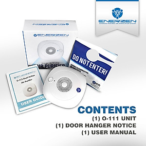 Enerzen O-111 Negative Ion and 50mg/h Ozone Generator - High Output Wall Plug In Travel Air Ionizer Deodorizer - Bathroom Pet Hair Odor Allergies Smoke Eliminator