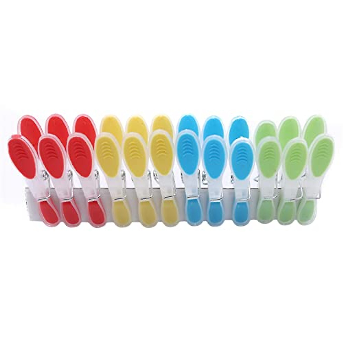 Ellylian 12Pcs Colorful Plastic Clothespins, Heavy Duty Laundry Clothes Pins Clips With Springs, Air-Drying Clothing Pin Set