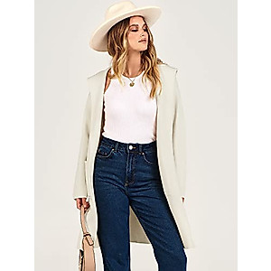 ANRABESS Cardigan for Women Open Front Long Sleeve Oversized Hooded Sweater Coat 2023 Fall and Winter Fashion Wool Coatigan Jackets Casual Knitted Clothes Outwear 957mibai-S White