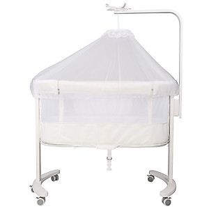 COLOR TREE Baby Bassinet Bedside Sleeper Bedside Crib with 6 Wheels, Mosquito Net, Comfy Mattress for Newborn Baby/Infant, Portable