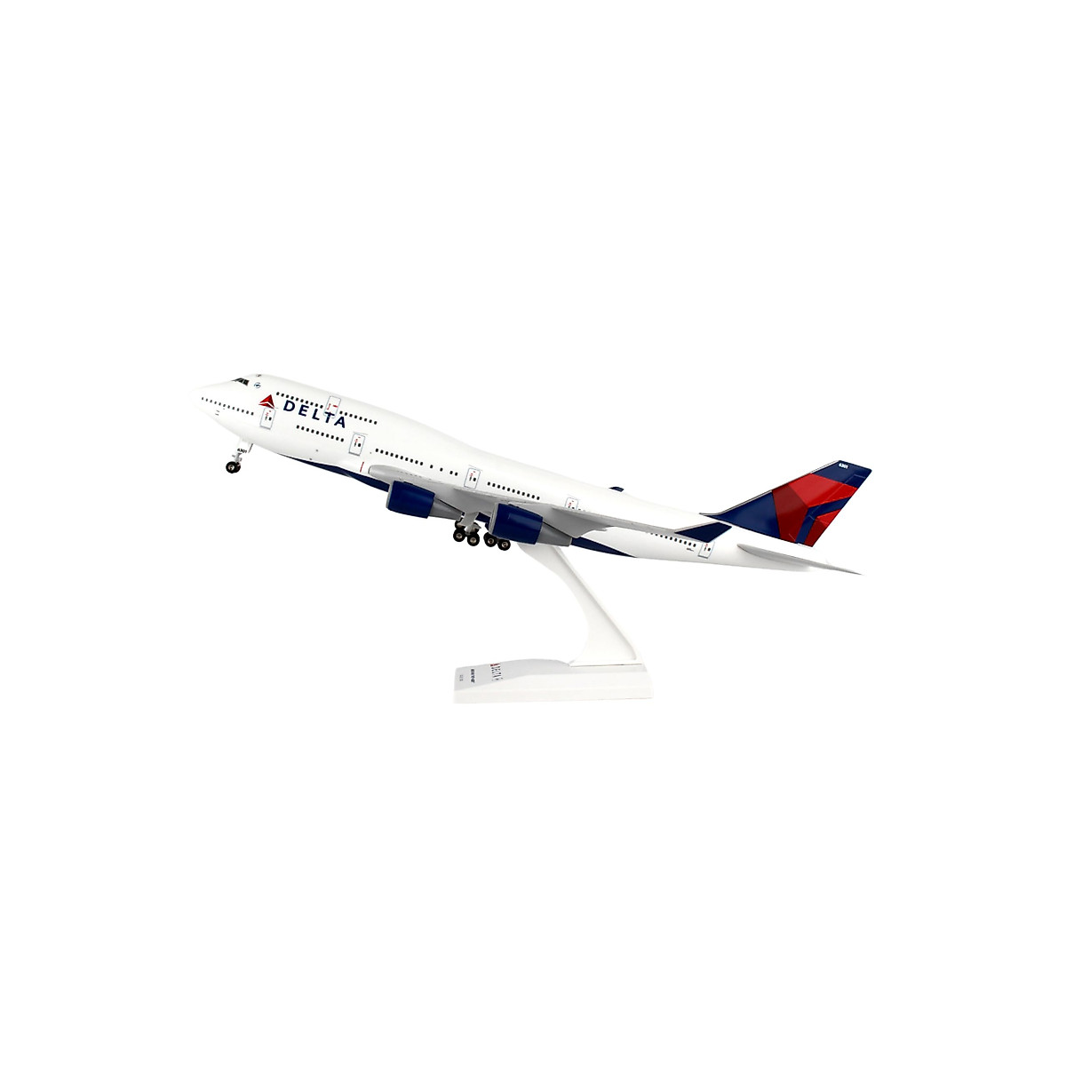 Daron Skymarks Delta 747-400 Airplane Model Building Kit with Gear, 1/200-Scale , White