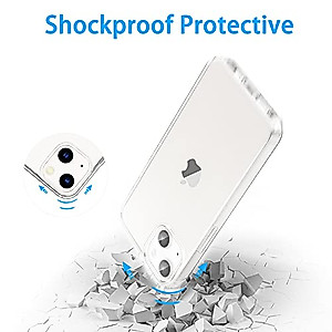 JJGoo for iPhone 13 Case Clear, Transparent Soft Shockproof Protective Slim Thin Phone Bumper Phone Cases for iPhone 13