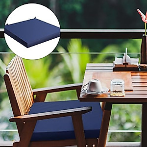 Kigley 10 Pack Outdoor Chair Cushions for Patio Furniture 17 x 17 x 2 Inch Waterproof Outdoor Patio Chair Seat Memory Foam Cushion Square Corner Seat with Ties(Navy Blue)