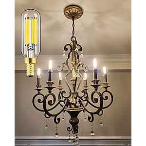 LVYE Dimmable E12 LED Bulb 6W Equal 60 watt led Light Bulb 3000k Soft White T6 T25 b11 Candelabra Bulb 60 watt for Chandeliers,Ceiling Fan,Pendant,Wall sconces AC120V, 6Pack