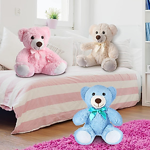 Civaner 4 Pack 14 Inches Christmas Bear Plush Stuffed Animals Cute Soft Bears Bulk for Girls Boys Girlfriend (Pink, Blue, White, Purple)