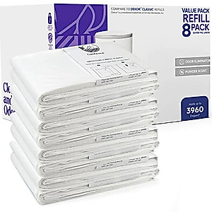 COMFICOVE Refills Compatible with DEKOR CLASSIC Diaper Pails | 8 Pack | Extra Thick Diaper Pail Refill Liners | Fresh Scent | Easy to Replace and Dispose of Diaper Bag | Odorless Baby Diapers Disposal