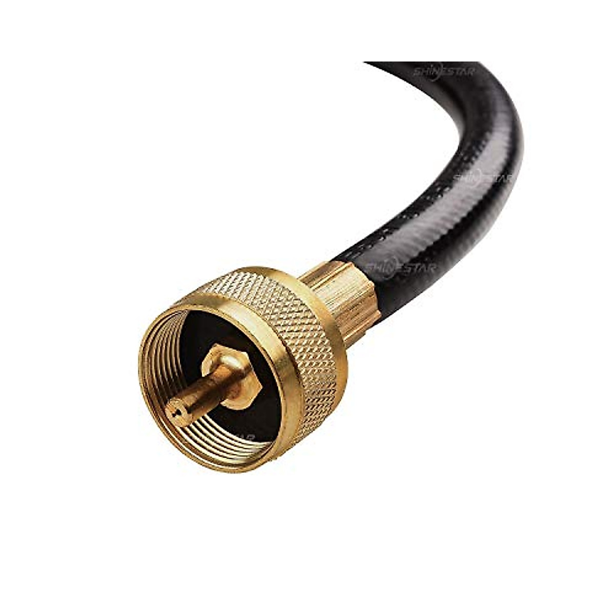 SHINESTAR 12ft and 5ft Propane Hose Extension for Distribution Tree, 1lb lp Hose Assembly with 1in x20 Female Throwaway Cylinder Thread x 1in x20 Male Thread - T and Y Connector