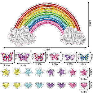 AcePyans Glow in The Dark Wall Diamond Art Stickers Kits, Wall Decor for Bedroom Living Room, Window Decals Arts and Crafts for Kids Girls Boys (Rainbow-1)